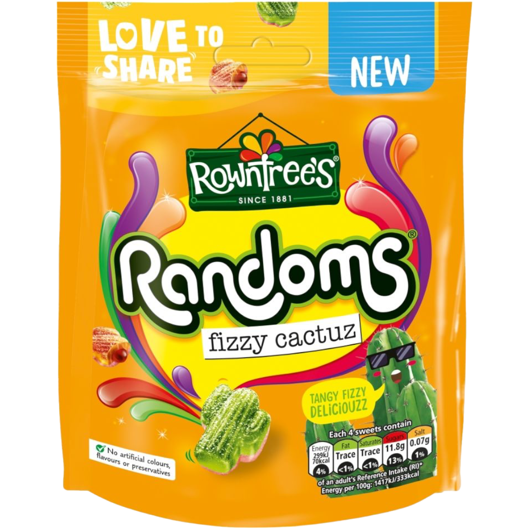 Rowntree's Randoms Fizzy Cactuz Sweets Pouch - 4.58oz (130g) | Poppin Candy