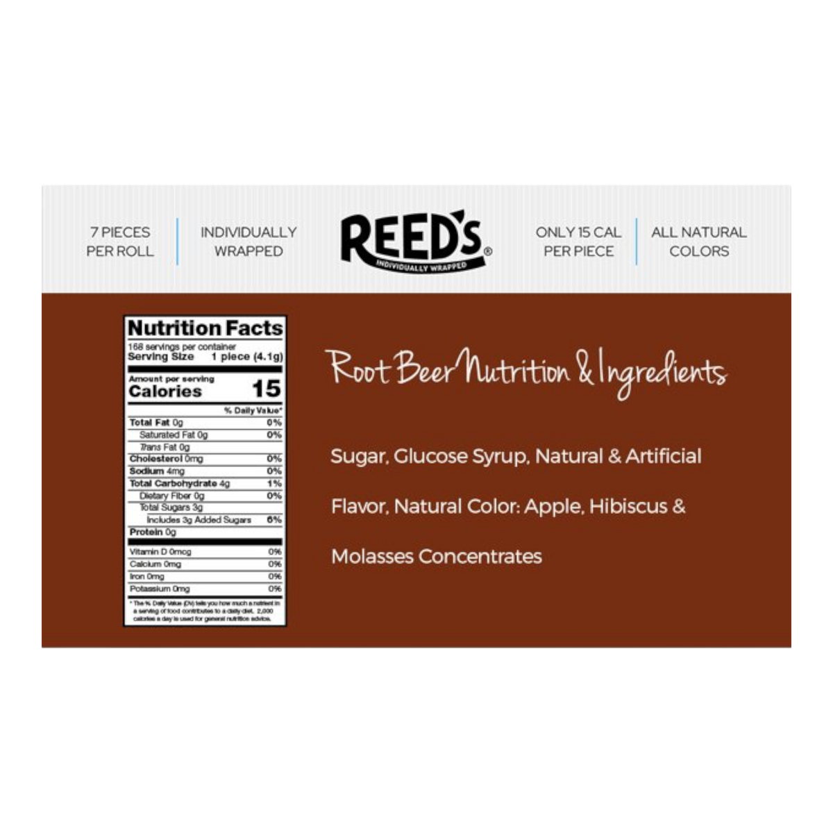 Reed's Root Beer Candy Roll - 1.01oz (28g) | Poppin Candy