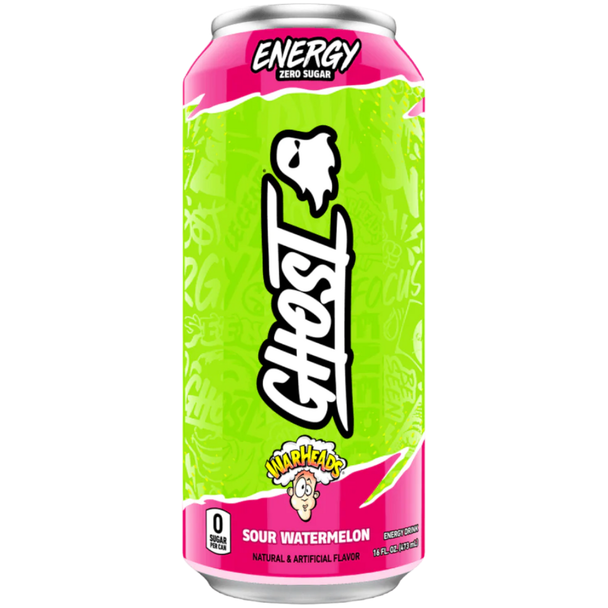 Ghost Energy Warheads Sour Watermelon - 16fl.oz (473ml) | Poppin Candy