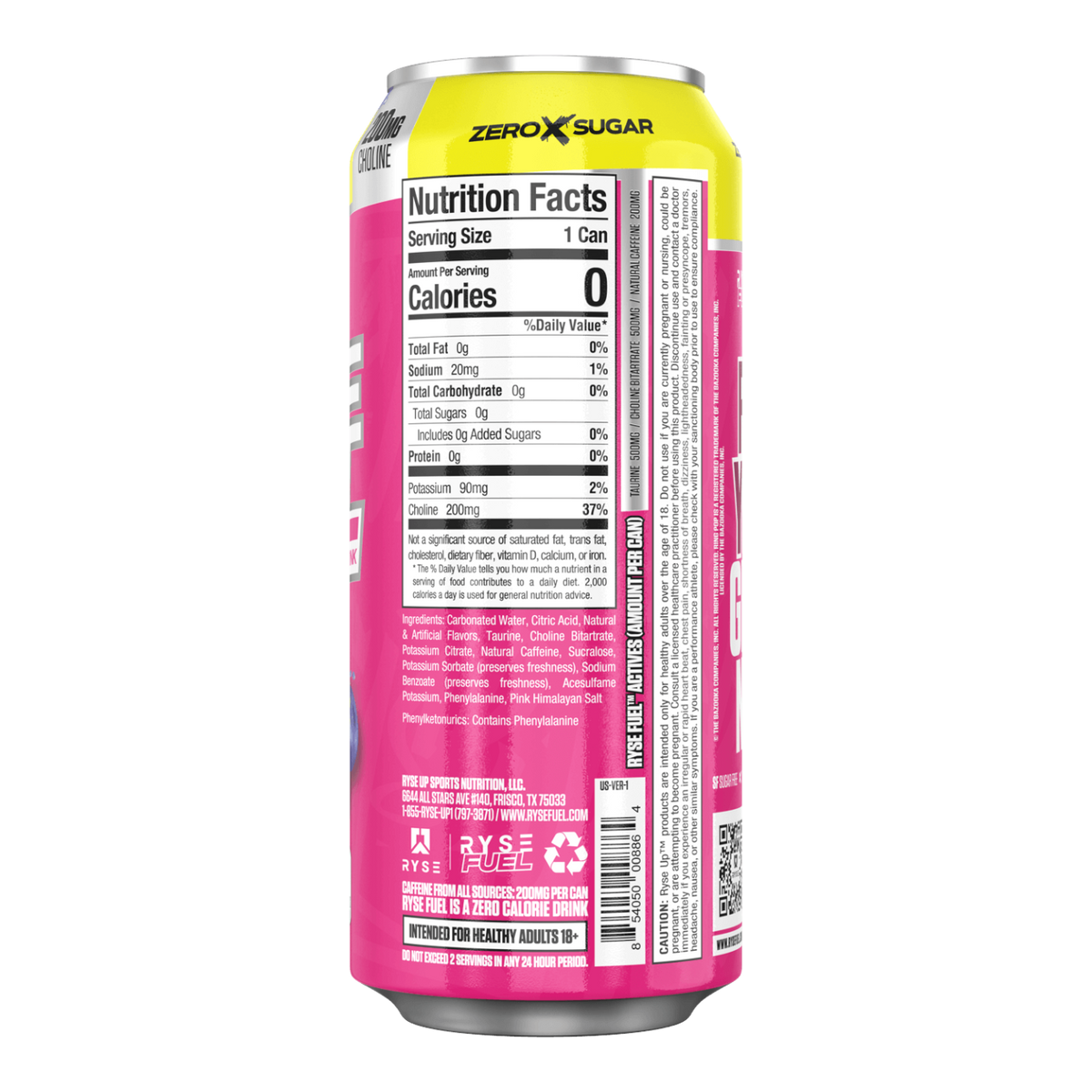 RYSE FUEL Ring Pop Berry Blast Flavour Energy Drink - 16fl.oz (473ml ...